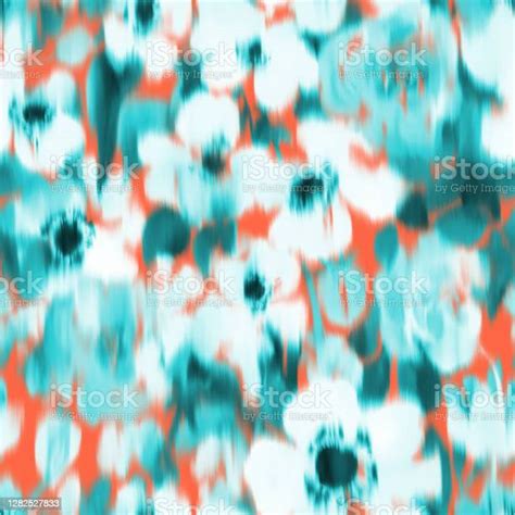 큰 흐릿한 여름 데이지와 꽃 원활한 패턴 수채화 손으로 그린 식물 배경초 꽃으로 만든 아네몬싹이 피어납니다 패브릭을 위한 트렌디한 디포커스 패션 디자인 개화기에 대한 스톡