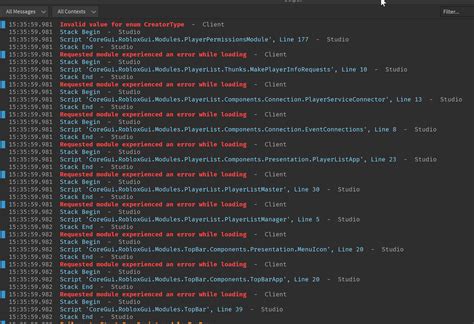 Frequent CoreGui Errors When Testing Local Multiplayer Studio Bugs