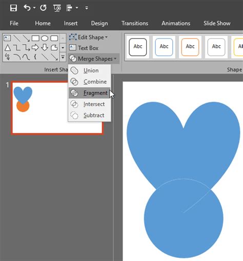 Shape Fragment In Powerpoint 2016 For Windows