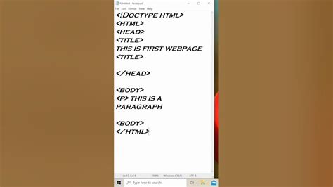 Basic Syntax Html Hindi Shorts Html Head Body Codewithbheem Youtube
