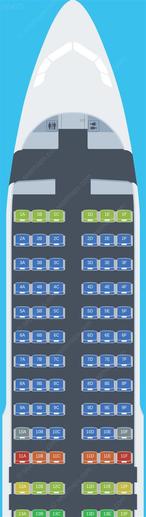 Seat Map Of Easyjet Uk Airbus A320 Aircraft