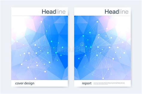 Scientific Brochure Design Template Vector Flyer Layout Molecular Structure Dna With Connected