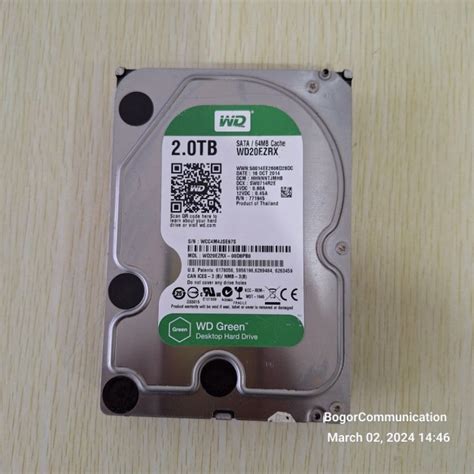 Jual Hard Disk WD Green 2TB HDD Desktop PC CCTV Health Sentinel 100 Shopee Indonesia