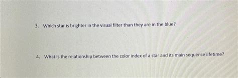 solved part a the b v color index and lifetime of a star on