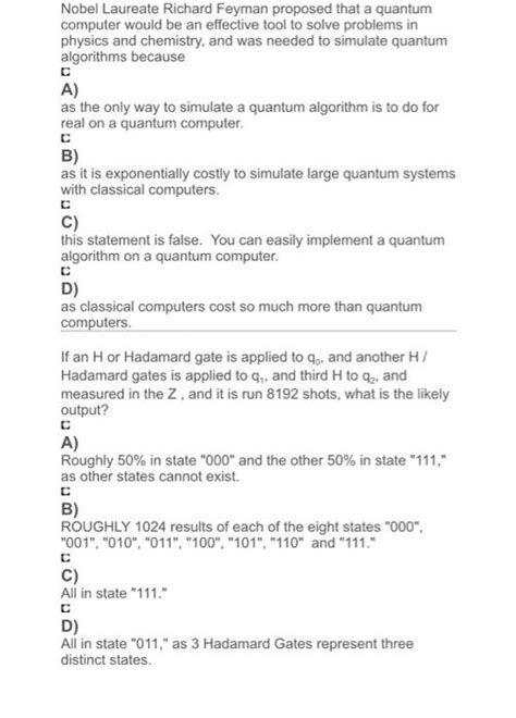Solved Nobel Laureate Richard Feyman Proposed That A Quantum Solved Nobel Laureate Richard Feyman Proposed That A Quantum