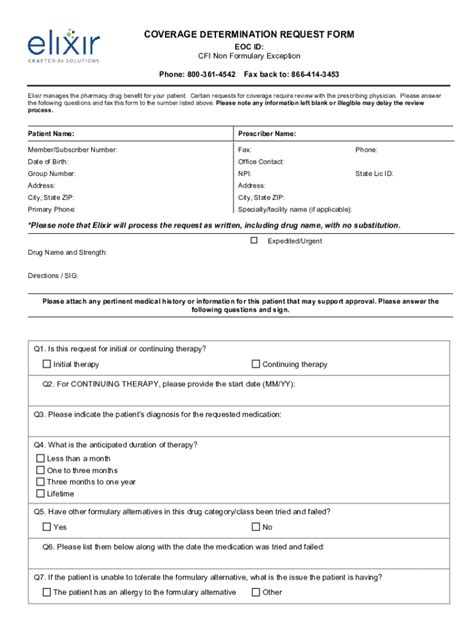 Fillable Online Cfi Non Formulary Exception Form 472 Fax Email Print Pdffiller