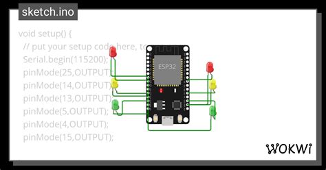 Traffic Signal Wokwi ESP32 STM32 Arduino Simulator