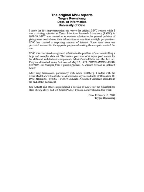 Mvc Paper Pdf Modelviewcontroller Method Computer Programming