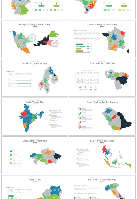 Awesome Sets Of Color Map Ppt Charts For Unlimited Download On Pngtree