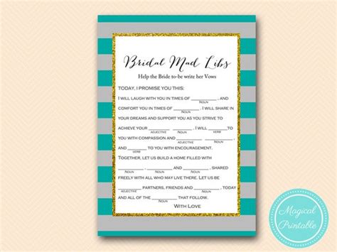 Printable Help Her Write Her Vows Mad Libs Printable Mad Libs