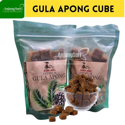 Gula Apong Pure Premium Rasa Asli Low Gi Palm Sugar Gula Melaka Asli Cube Shopee Malaysia