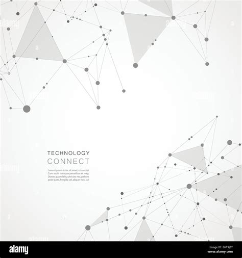 Abstract Digital Background Design Connect Geometric Polygonal Structure With Lines And Dots