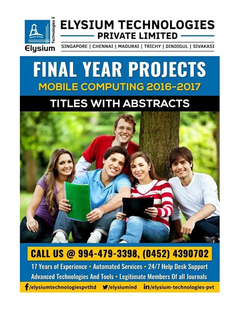 Ppt Ieee Mobile Computing Updated Top List Projects 2016 17 For Be Btech Me Mtech Engineering