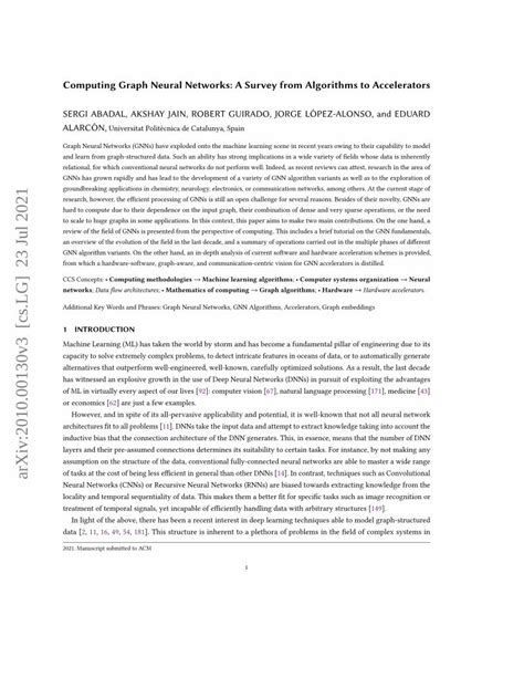 Pdf Computing Graph Neural Networks A Survey From Algorithms