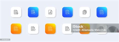 재무 보고서와 관련된 벡터 선 아이콘의 간단한 집합입니다 현실적인 문서 아이콘입니다 작업 문서 파일 클립보드 및 폴더 벡터 문서 기호 세트 계약서에 대한 스톡 벡터 아트 및