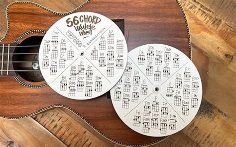 56 Chord Ukulele Wheel Premium Wooden Uke Chord Wheel For Teaching