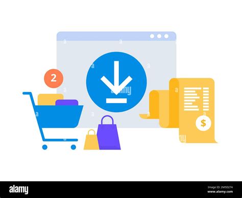Online Digital Invoice Mobile App With Invoice Bill Paper And Shopping Cart Receipt In