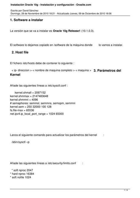 Pdf De Programación Instalación Oracle 10g Instalación Y Configuración