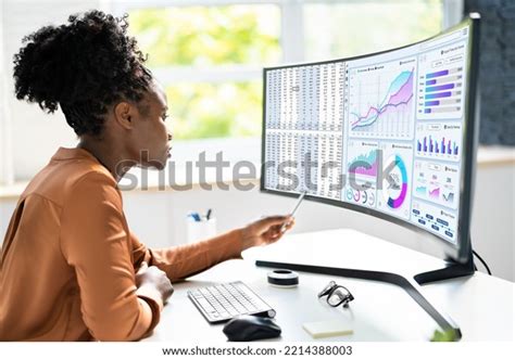 Analyst Woman Looking Business Data Analytics Stock Photo Shutterstock