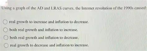 Using A Graph Of The Ad And Lras Curves The Internet Revolution Of The