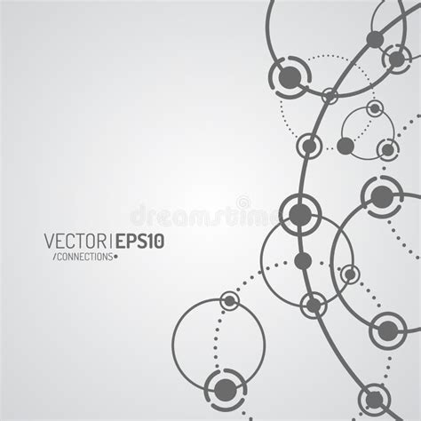 Vector Technology Concept Illustration Connected Lines And Dots Network Sign Stock Vector