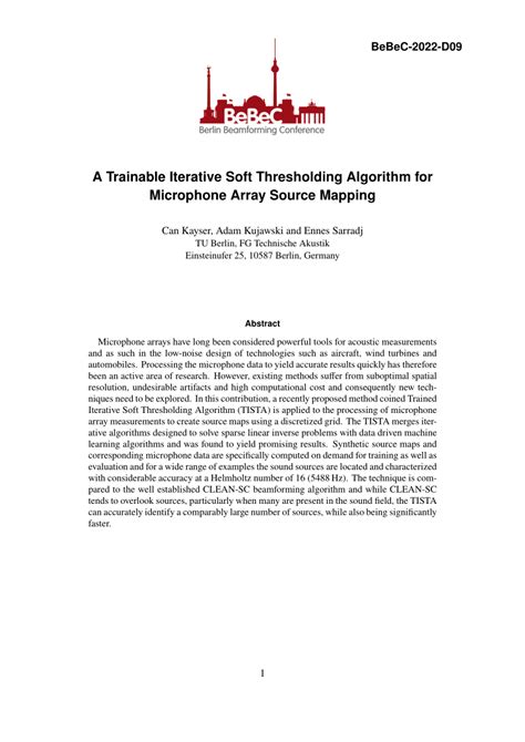 Pdf A Trainable Iterative Soft Thresholding Algorithm For Microphone