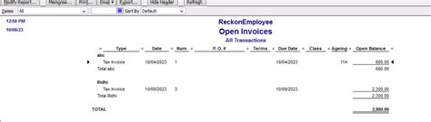 Customer Invoice Into Excel Reckon Community