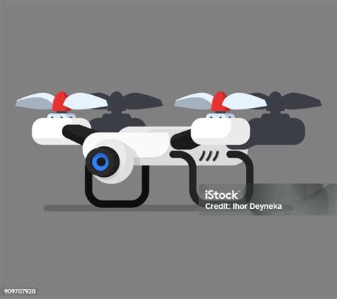무인 항공기 Quadrocopter와 벡터 일러스트입니다 평면 스타일 만화 일러스트 레이 션 인포 그래픽 로고 및 배너에 대 한 요소 교통수단에 대한 스톡 벡터 아트 및