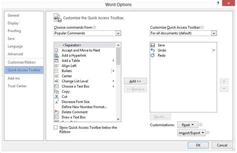 Adding A Macro To The Quick Access Toolbar Microsoft Word Toolbar Excel Custom