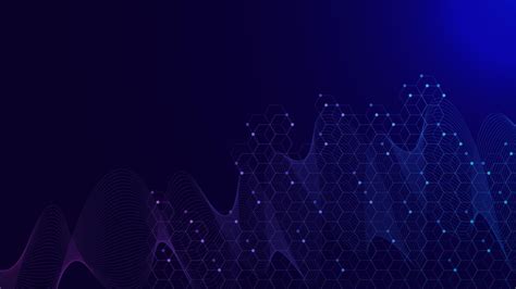 Abstract Dots And Line With Hexagons Particles And Wave Flow Background Molecular Structure