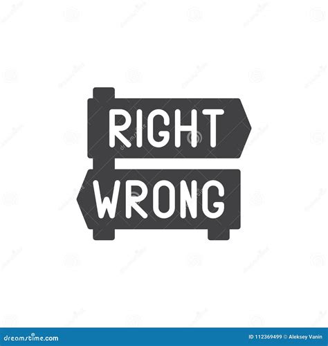 Right And Wrong Pointer Arrows Signs Vector Icon Stock Vector Illustration Of Solid Perfect