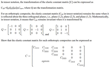 In ﻿tensor Notation The Transformation Of ﻿the