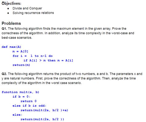 Solved Objectives • Divide And Conquer Solving Recurrence