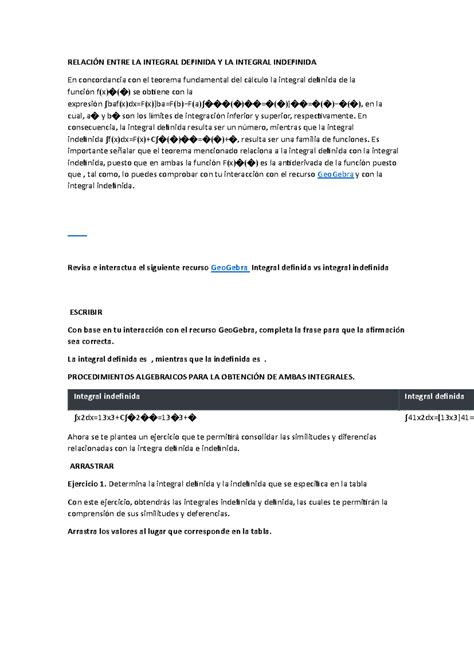 Relación Entre La Integral Definida Y La Integral Indefinida RelaciÓn Entre La Integral
