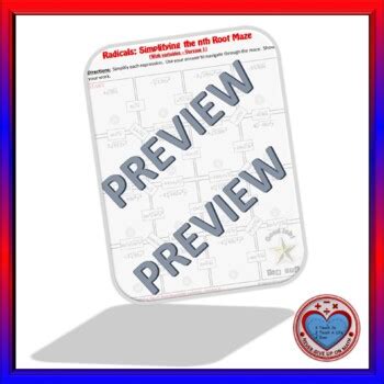 DIGITAL Maze Radicals Simplifying Nth Root With Variables 2 Mazes
