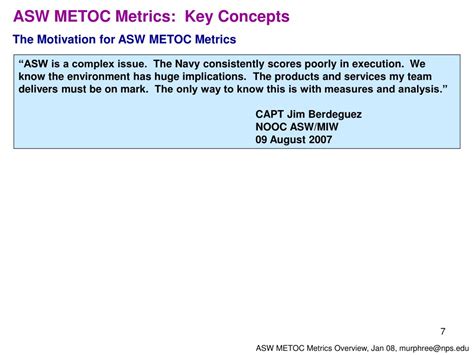 PPT ASW METOC Metrics Todays Agenda PowerPoint Presentation Free Download ID 4366054