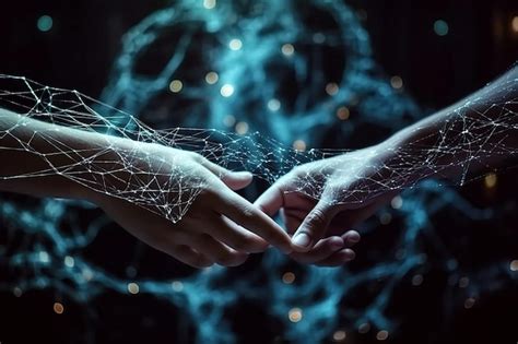 Premium Ai Image Mans Handshake And Neural Networks Concept Of Collaboration And Partnership