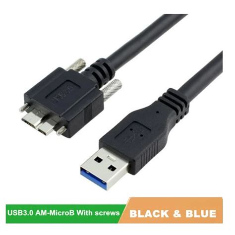 Usb30 Cable Type A To Micro B Male Screw Mount Lock Usb 30 Connection