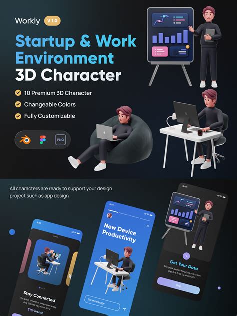 Midjourney 3d工作角色人物模型blender 三维模型 Ai宇宙吧