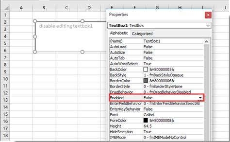 How To Disable Editing In Textbox To Prevent User Inputting In Excel