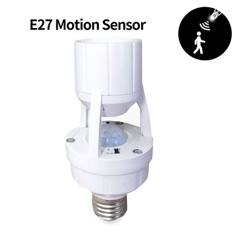E Lamp Socket With PIR Motion Sensor AC V Human Infrared Sensing Lamp Base Holder
