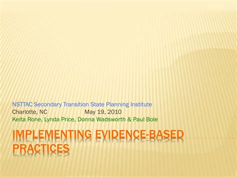 Ppt Implementing Evidence Based Practices Powerpoint Presentation