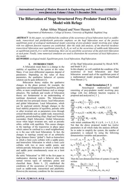 The Bifurcation Of Stage Structured Prey Predator Food Chain Model With