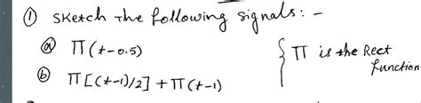 Solved 1 ﻿sketch The Following Signals