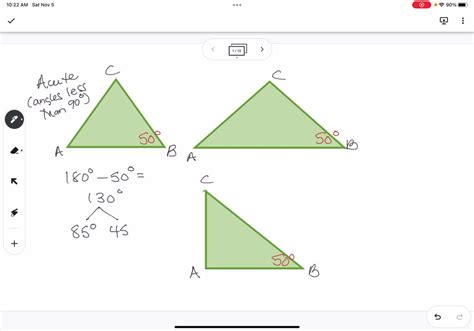 Solved In Triangle Abc The Measure Of Angle B Is 50 Degrees Give