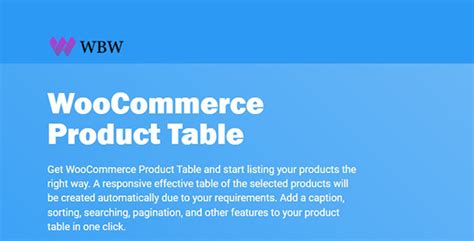 Woobewoo Woocommerce Product Table Pro V218 Nullmart