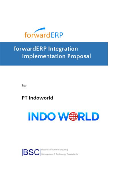 Indoworld Forwarderp Integration Implementation Proposal Pdf Accounts Payable Enterprise