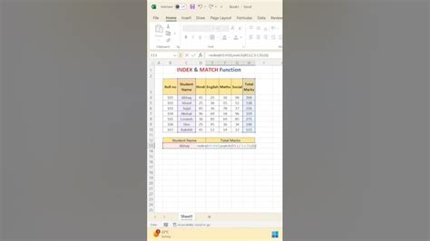 Index And Match Function In Excel 😉 Excel Excelformula Exceltipsandtricks Exceltutorial Youtube