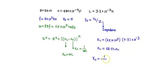 Solved A Series Rlc Circuit Consists Of A 50 Î© Resistor A 3 3 Mh Inductor And A 480 Nf