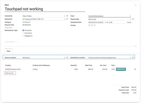 Hibou Odoo Suite Maintenance Modules Equipment Repair